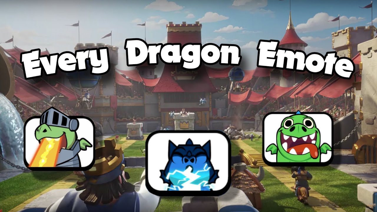 Every Dragon Emote In Clash Royale 🐲 - YouTube