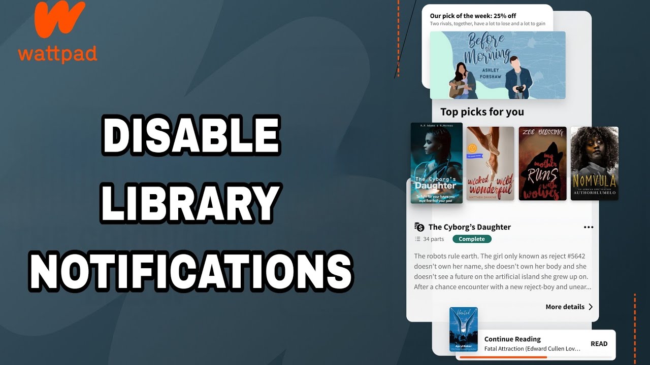 How To Disable And Turn Off Library Notifications On Wattpad App - YouTube