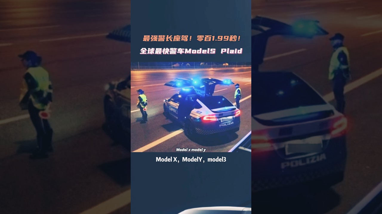 Fastest police car is coming tesla plaid - YouTube
