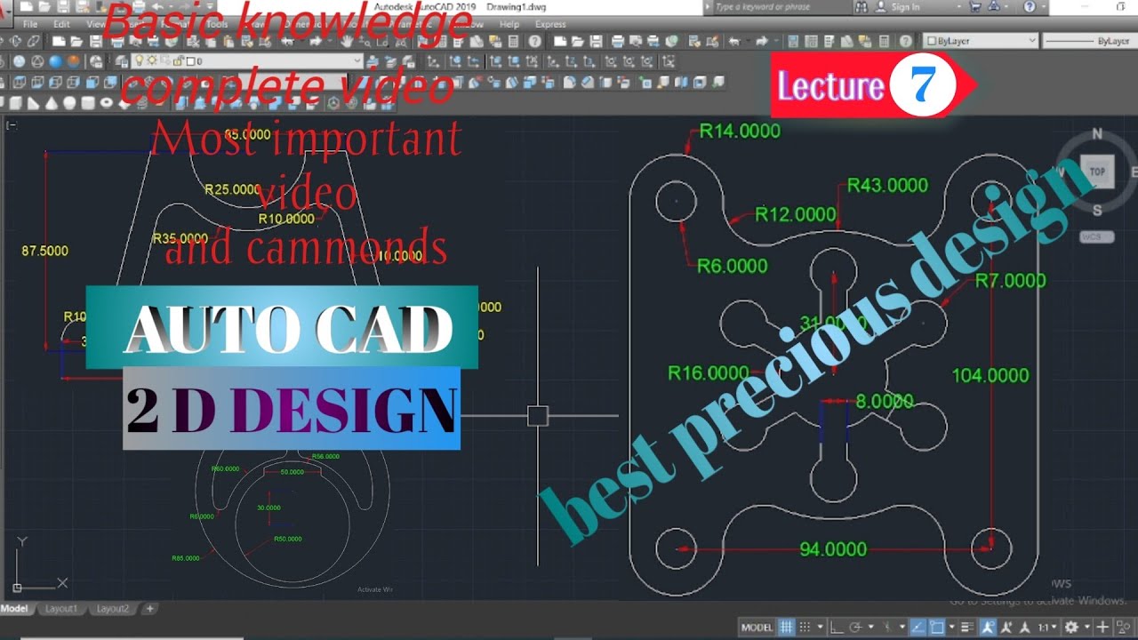 auto cad 2d design most important precious design cad classes - YouTube
