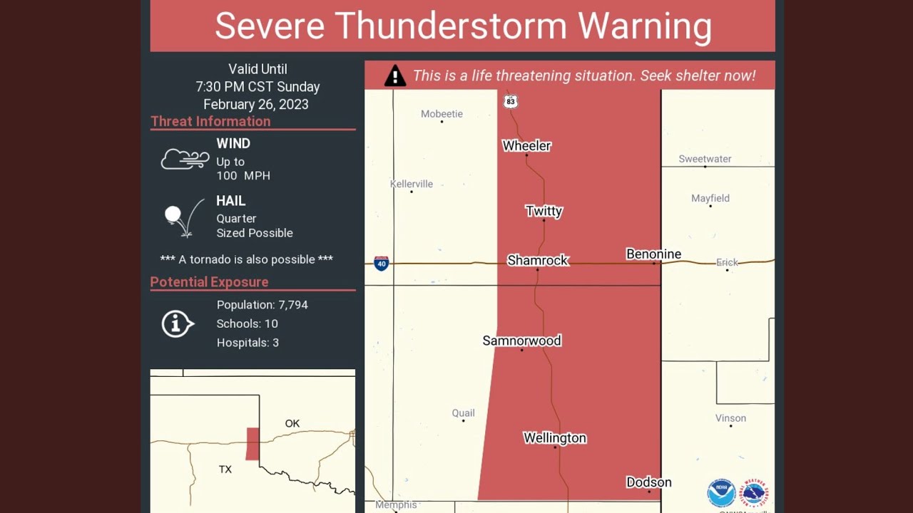 Severe Thunderstorm Warning with 100 MPH WINDS | 2/26/23 - YouTube