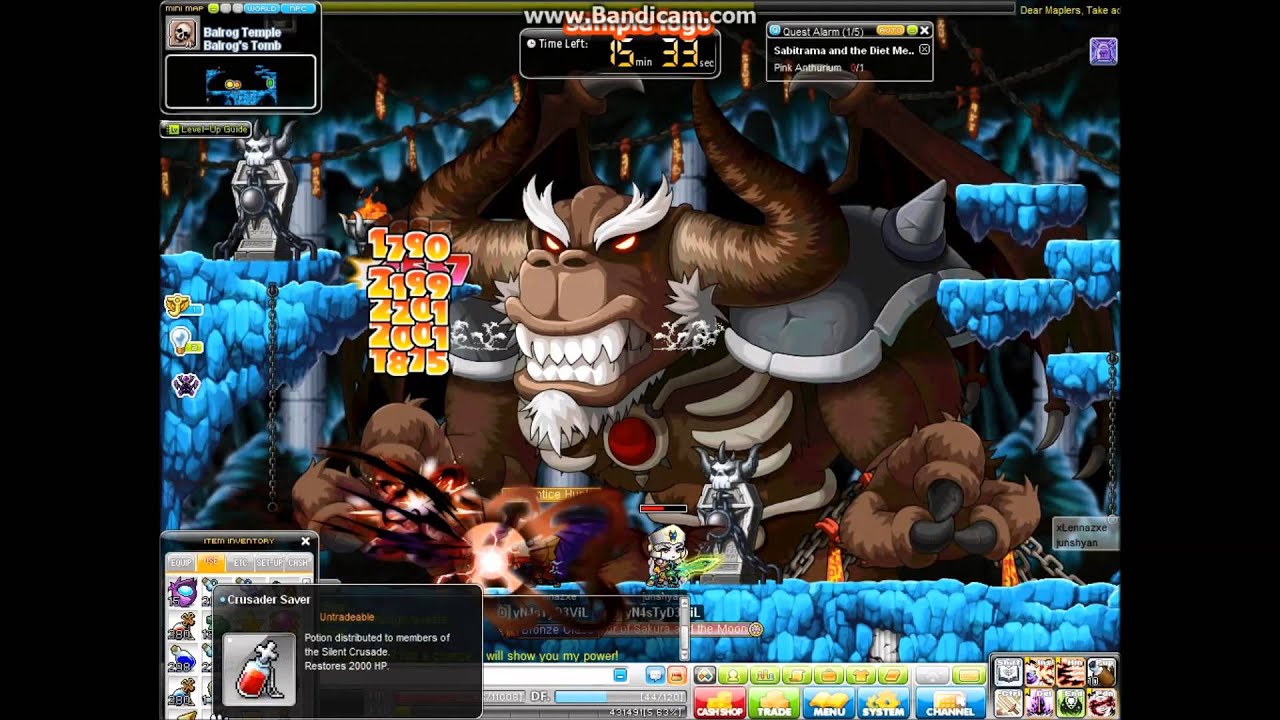 MapleStory - Balrog Boss Fight - YouTube