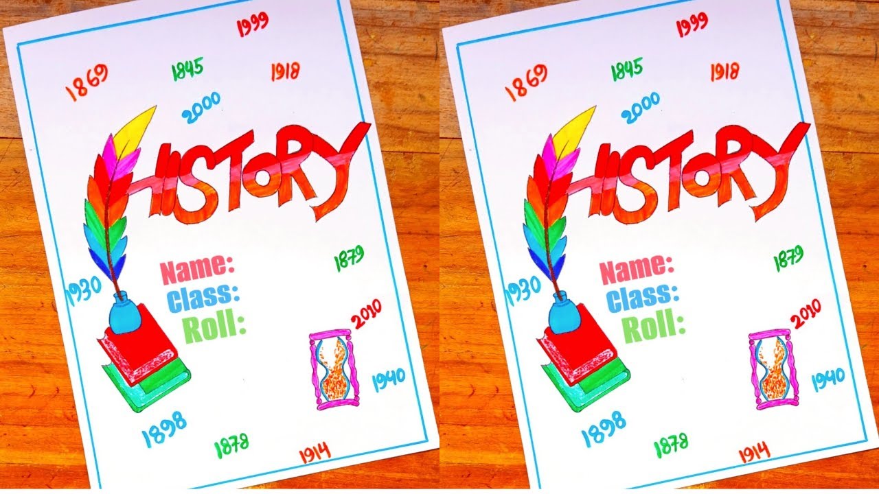 Easy History Project Drawing || History Front Page design || History ...
