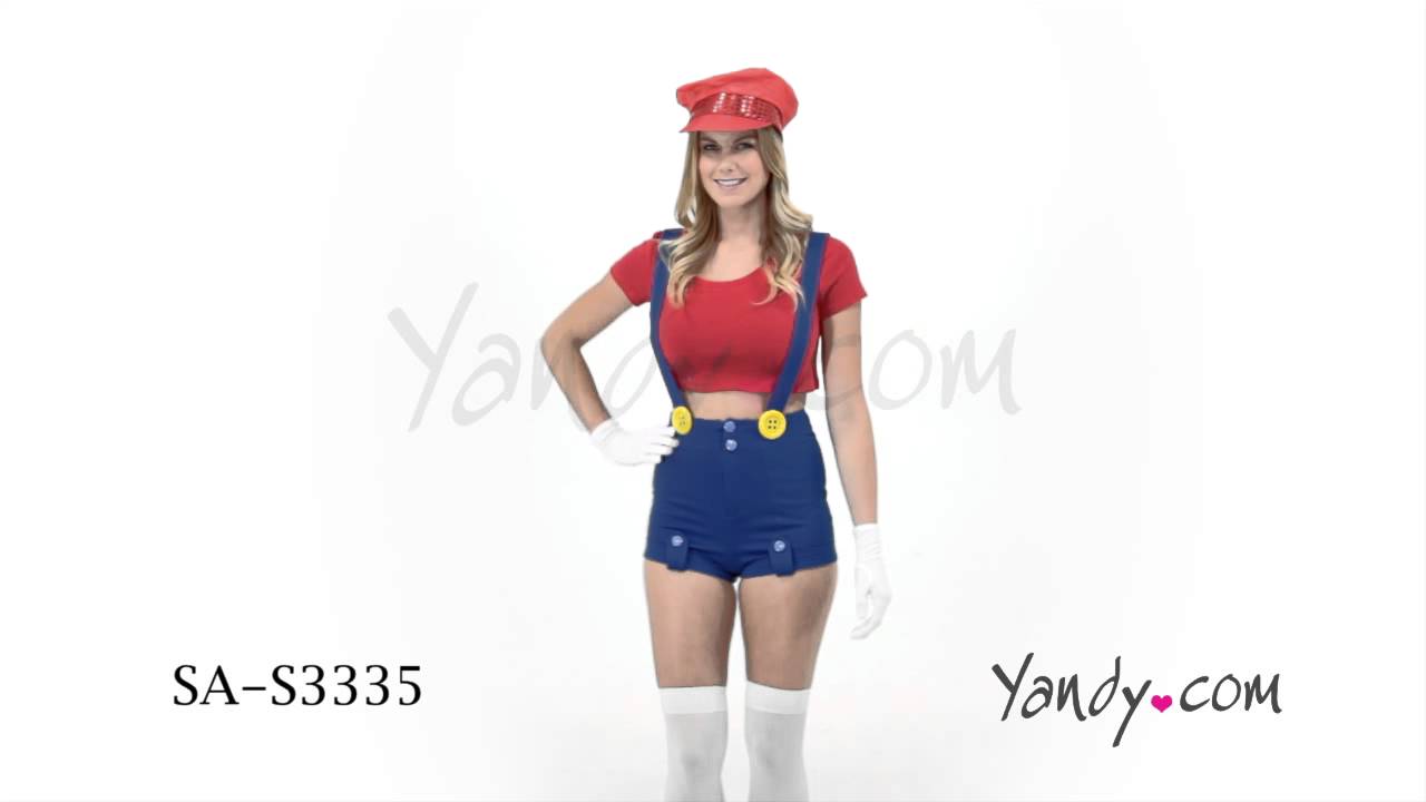 Red Jumping Plumber Costume SA S3335 - YouTube