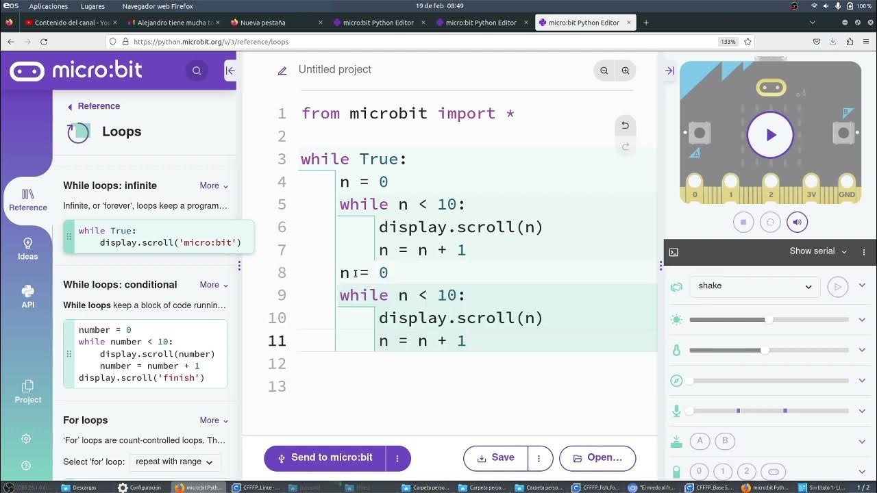 microPython Bucles while simples Python micro:bit NOVACORPS CyR 3ESO ...