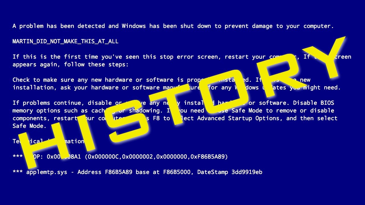 History of the Windows BSODs - YouTube