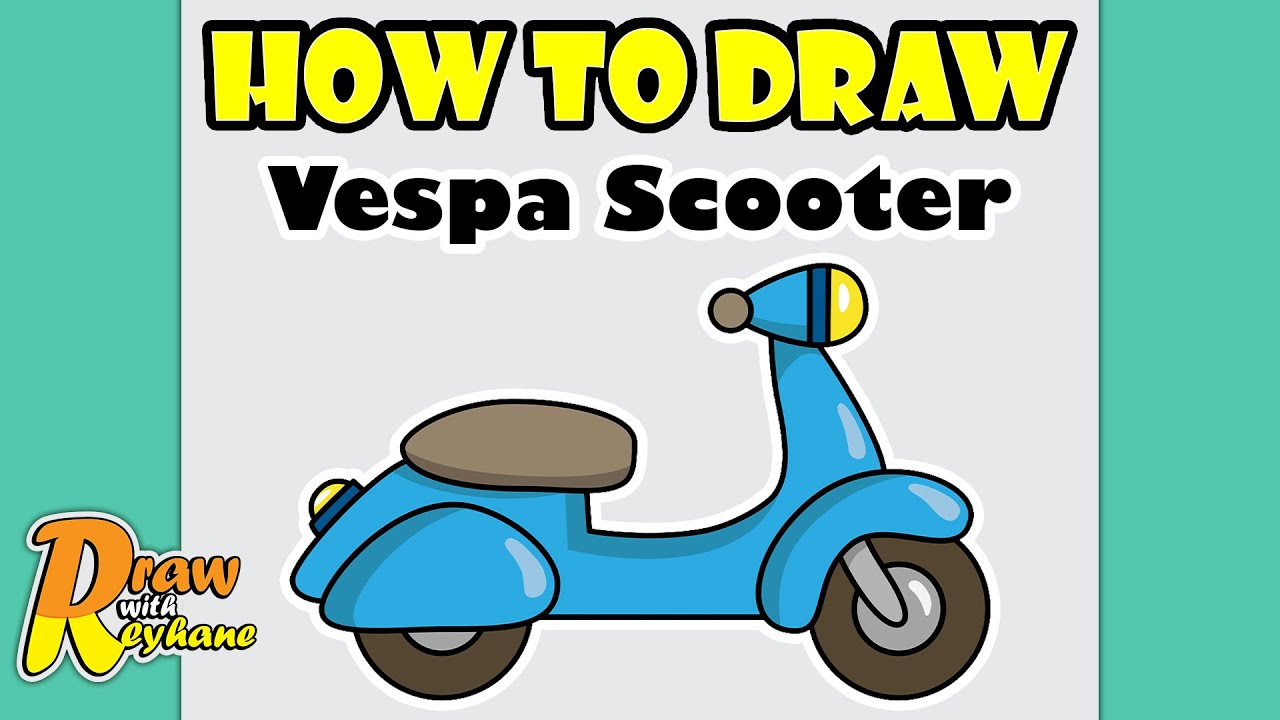 How To Draw a Vespa | Learn How to Draw a Vespa Scooter | آموزش نقاشی ...