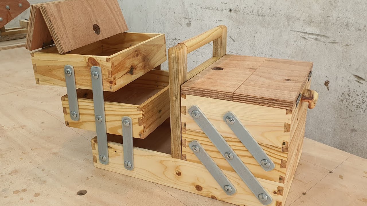 Make a 3-tier Folding Toolbox from old Pallet Wood || Homemade Toolbox ...