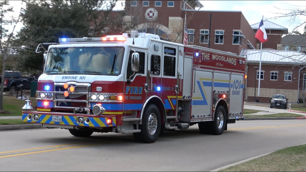 [The Woodlands Fire Department] Engine 101 responding to a medical call ...
