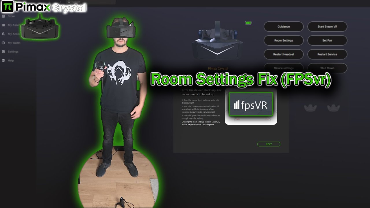 Pimax Crystal Room Settings Fix (fpsVR) - YouTube