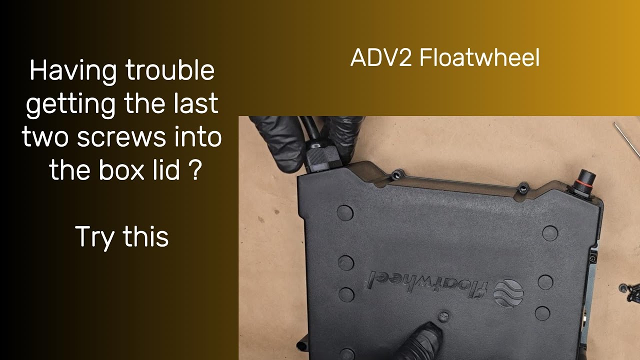 Floatwheel ADV2 Lid screws not aligning? Try this - YouTube