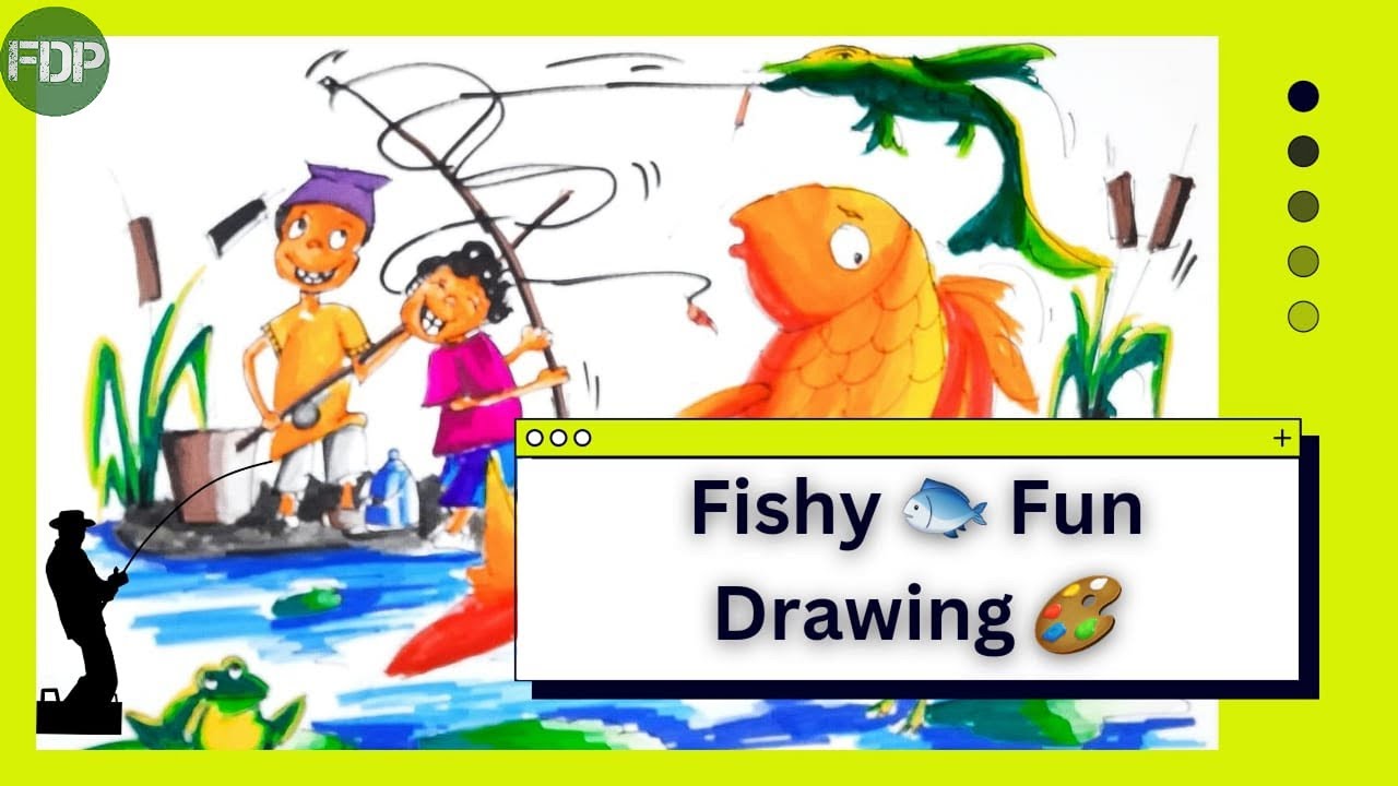 Fishy Fun Let's Paint a Colorful Fishing Adventure for Kids - YouTube