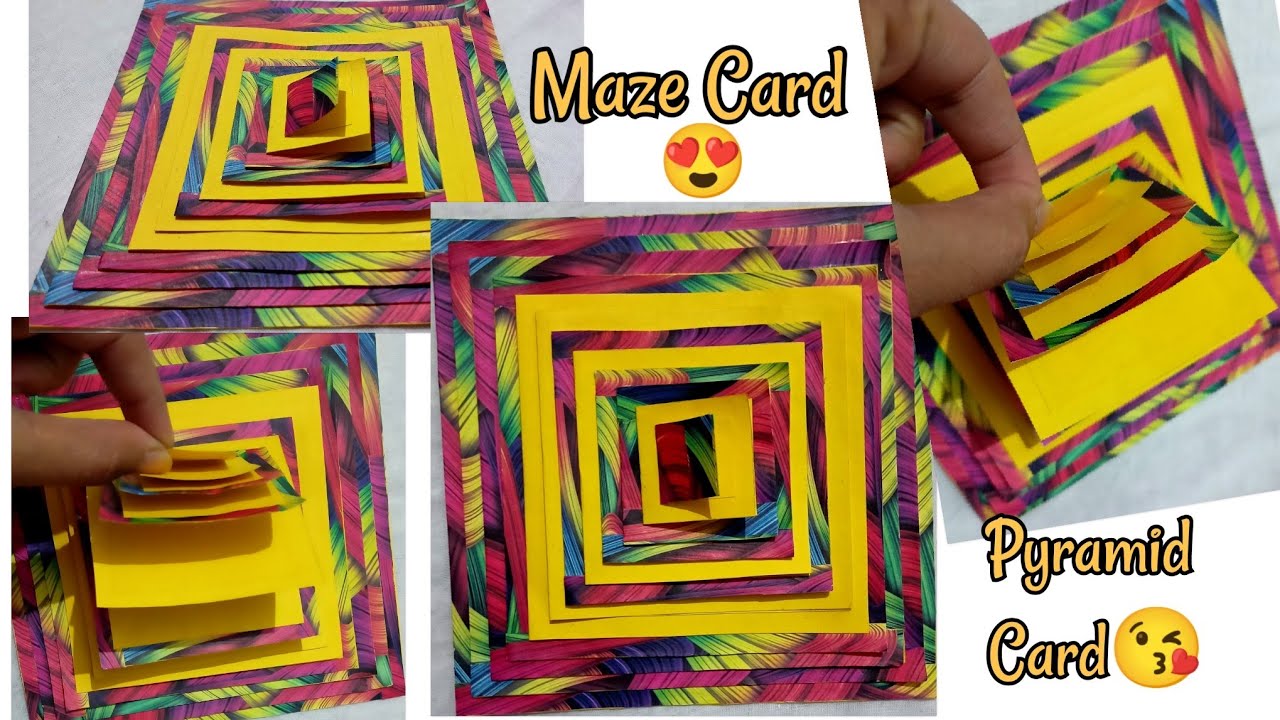 How to make Maze Card😍|3D Card|PyramidCard|BeautifulBirthdayCard|DIY ...