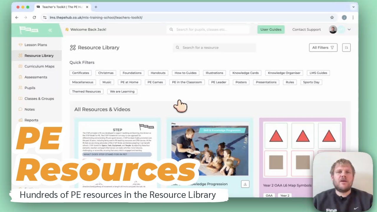 Hundreds of PE resources in the Resource Library - YouTube