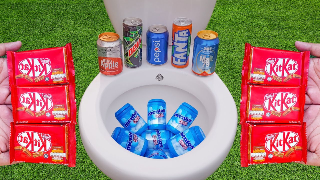 Experiment KitKat Vs Pepsi, Sprite, Fanta, Mountain Dew and Mentos in ...