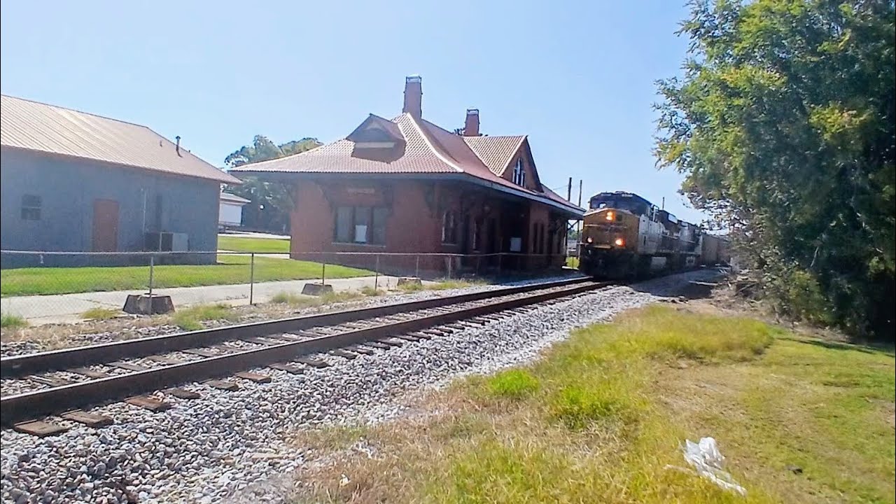 CSXT 907 leads CSX C319 by the SAL Depot in Elberton Ga on the CSX ...
