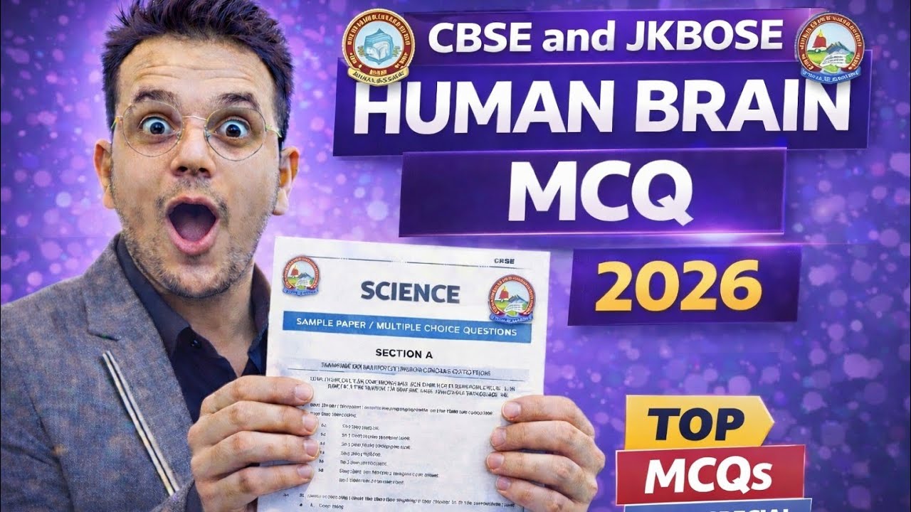 Human Brain – Most Repeated MCQs | Class 10 CBSE /JKBOSE Science | Sure ...
