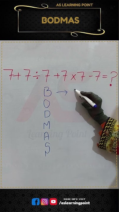 BODMAS Rule | What Is 7 + 7 ÷ 7 + 7 × 7 - 7 = ? | what is bodmas method ...