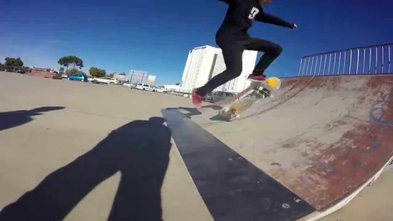 Varial flip on a quarterpipe (first try) - YouTube