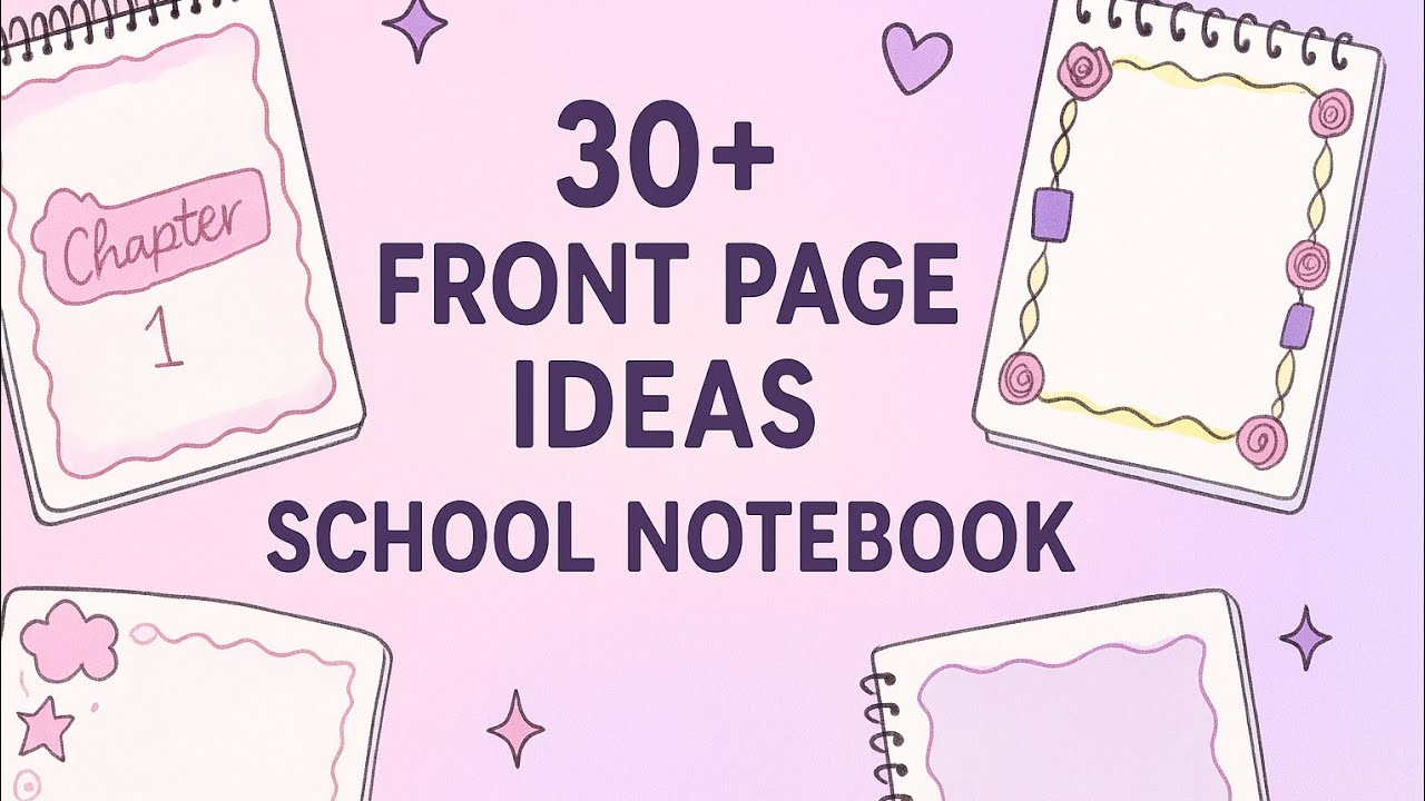 Don't Miss these ideas🌼 | Part-1 |aesthetic 🎀front page design | school ...