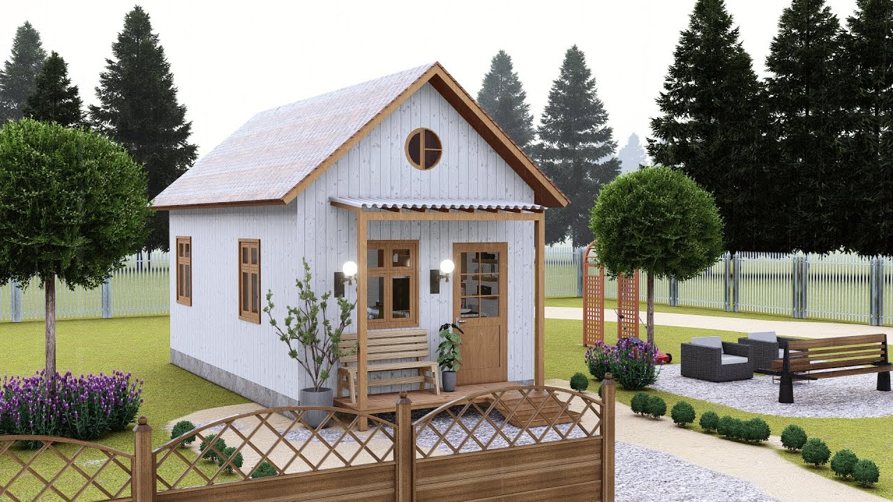Cozy Traditional Small House Design | 4x7 Meters with Loft (295 Sqft ...