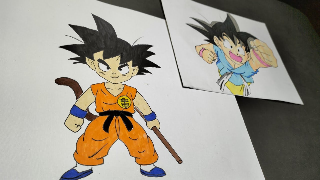 How To Draw Kid Goku | Drawing Dragonball Z - YouTube