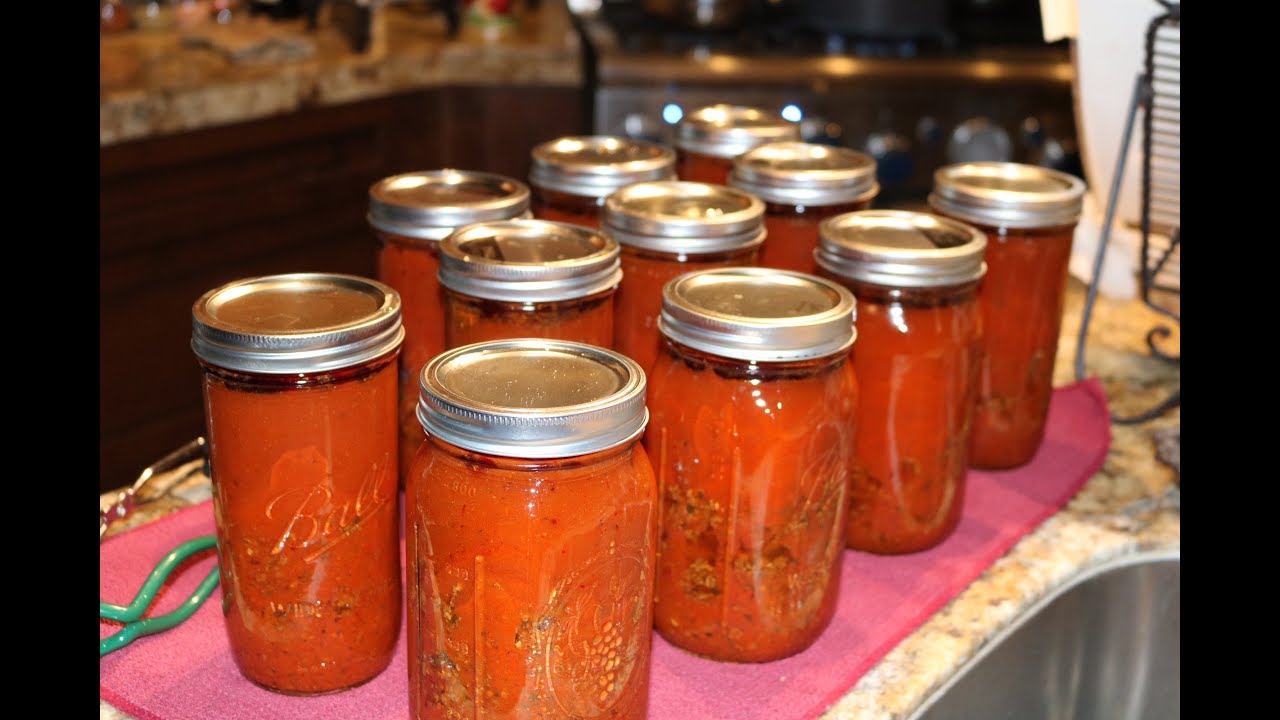 Making & Canning the Family Spaghetti Sauce - YouTube