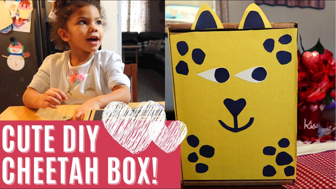 Easy Valentine’s Day Box || CHEETAH VALENTINES DAY BOX - YouTube