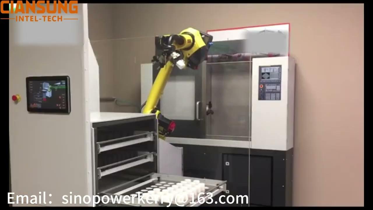 Robotic machine loading and unloading with large capacity drawer pallet silo - YouTube