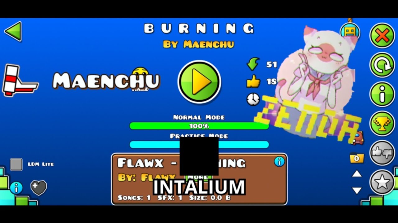 COLLAB Maenchu,Zzenda y Intalium BURNING By Maenchu geometry dash - YouTube