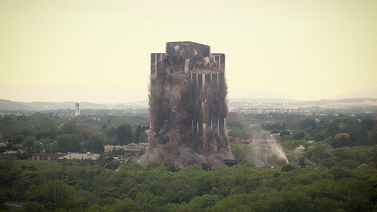Locals react to Martin Tower implosion - YouTube