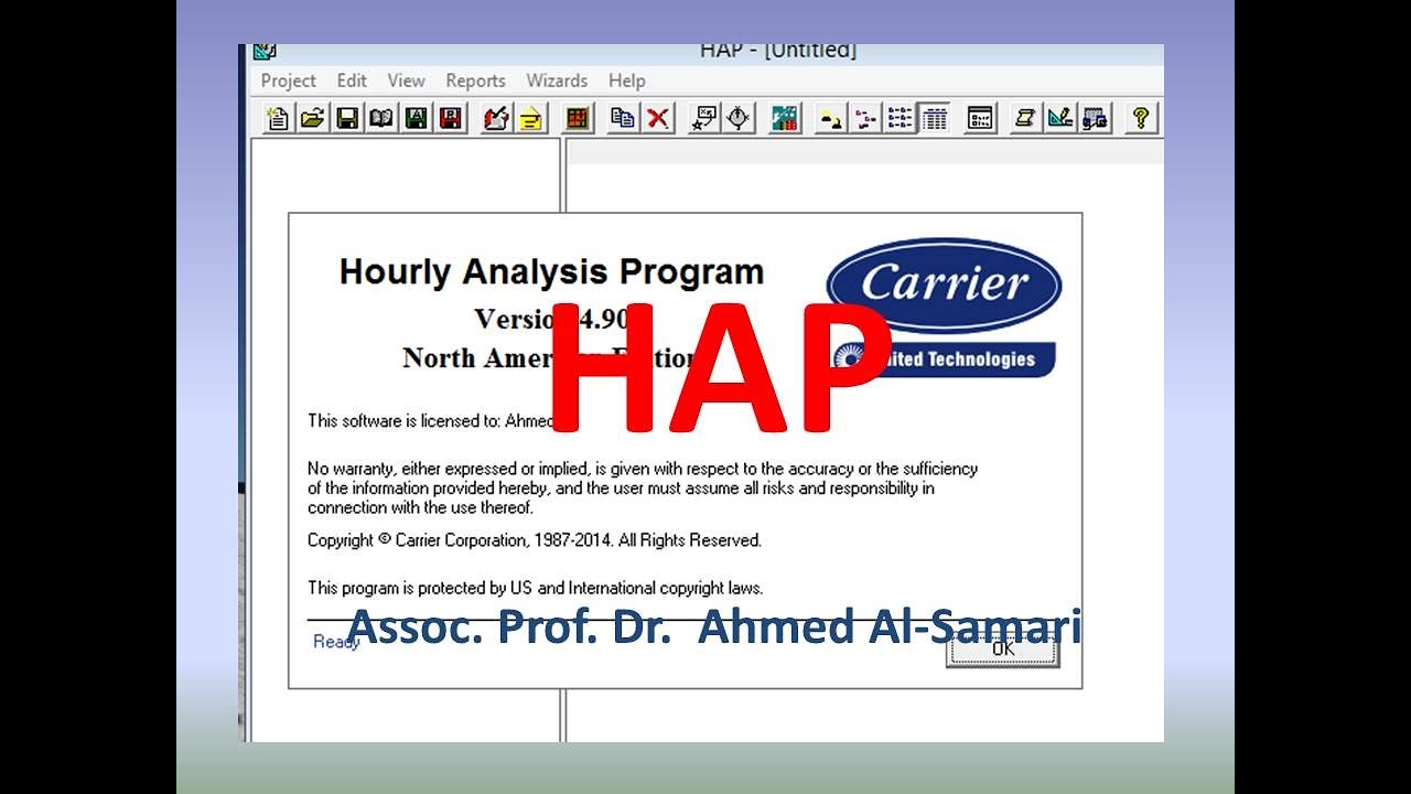 HAP tutorial ( example for estimating cooling and heating loads) - YouTube