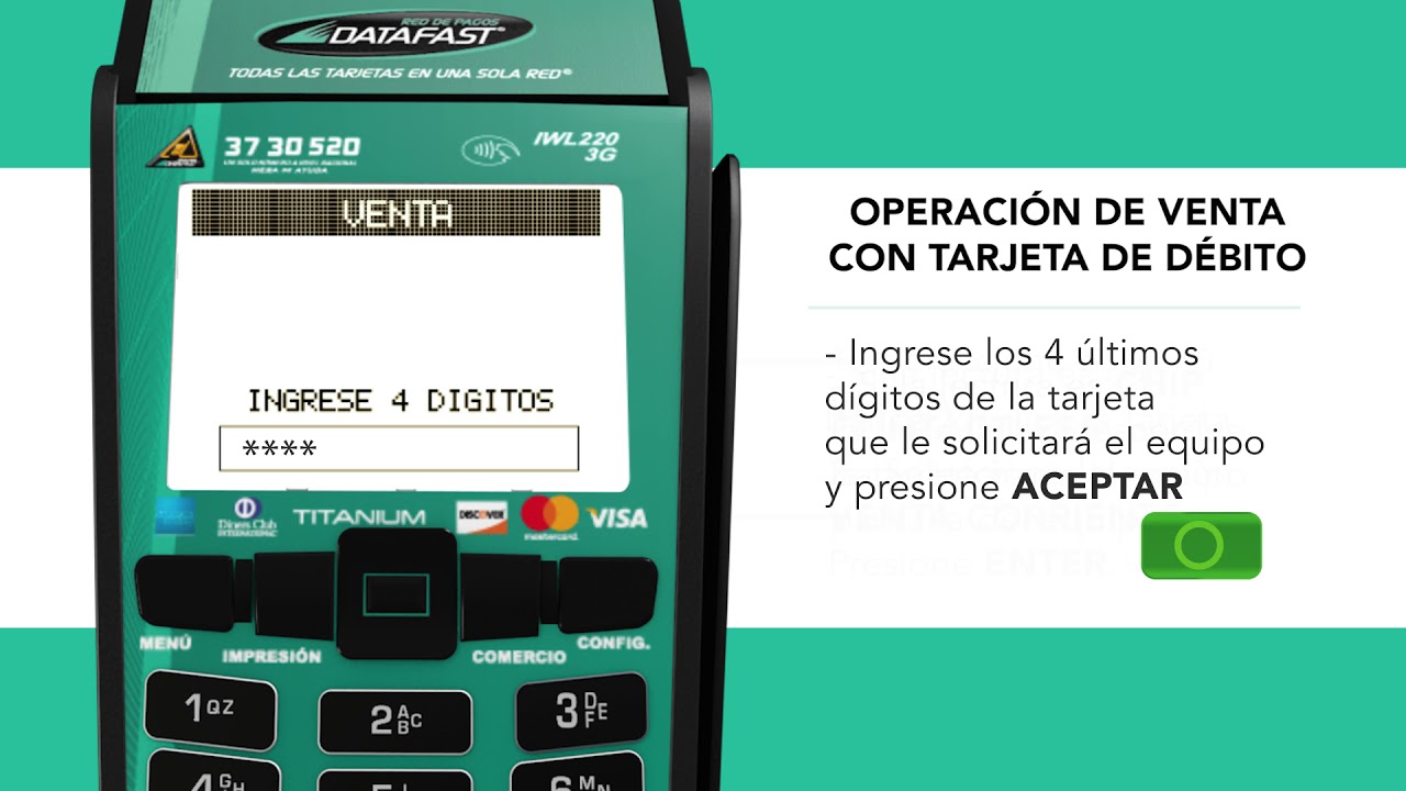 POS - Ingenico - OPERACIÓN VENTA CON TARJETA DE DÉBITO - YouTube
