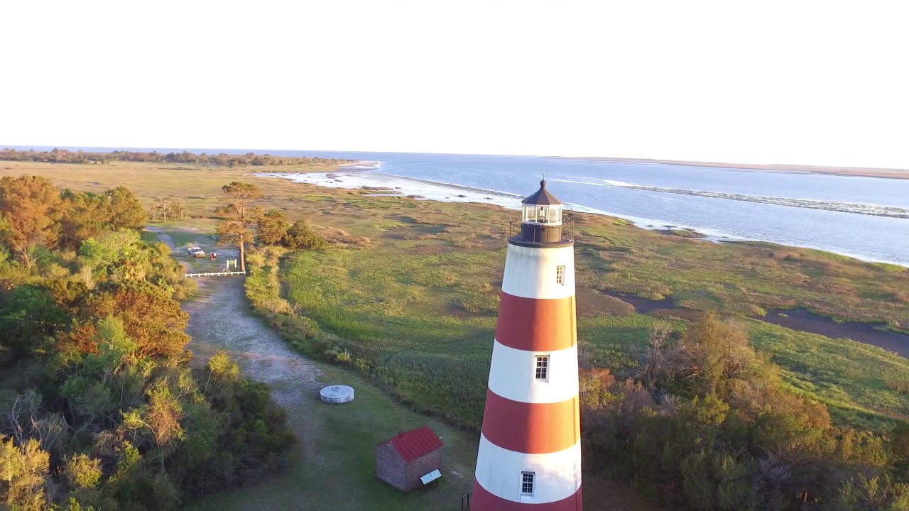 Sapelo Island Georgia Lighthouse Flight - YouTube