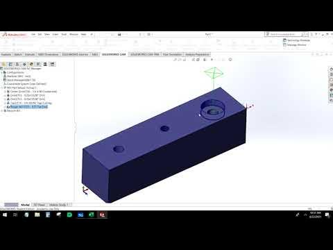 SOLIDWORKS CAM: BASIC HOLES, DRILL, TAP, COUNTERBORE - YouTube