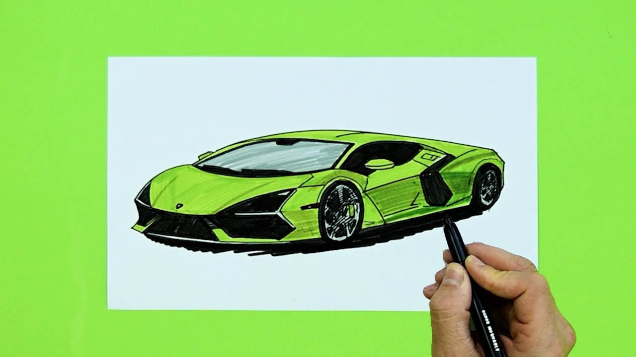 How to draw Lamborghini Revuelto sports car - YouTube