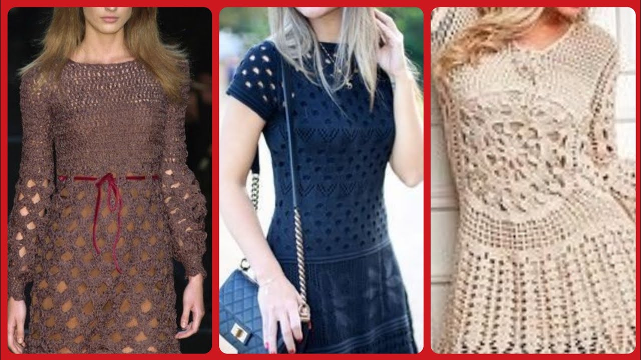 beautiful women's crochet bodycon midi maxi dresses styles - YouTube