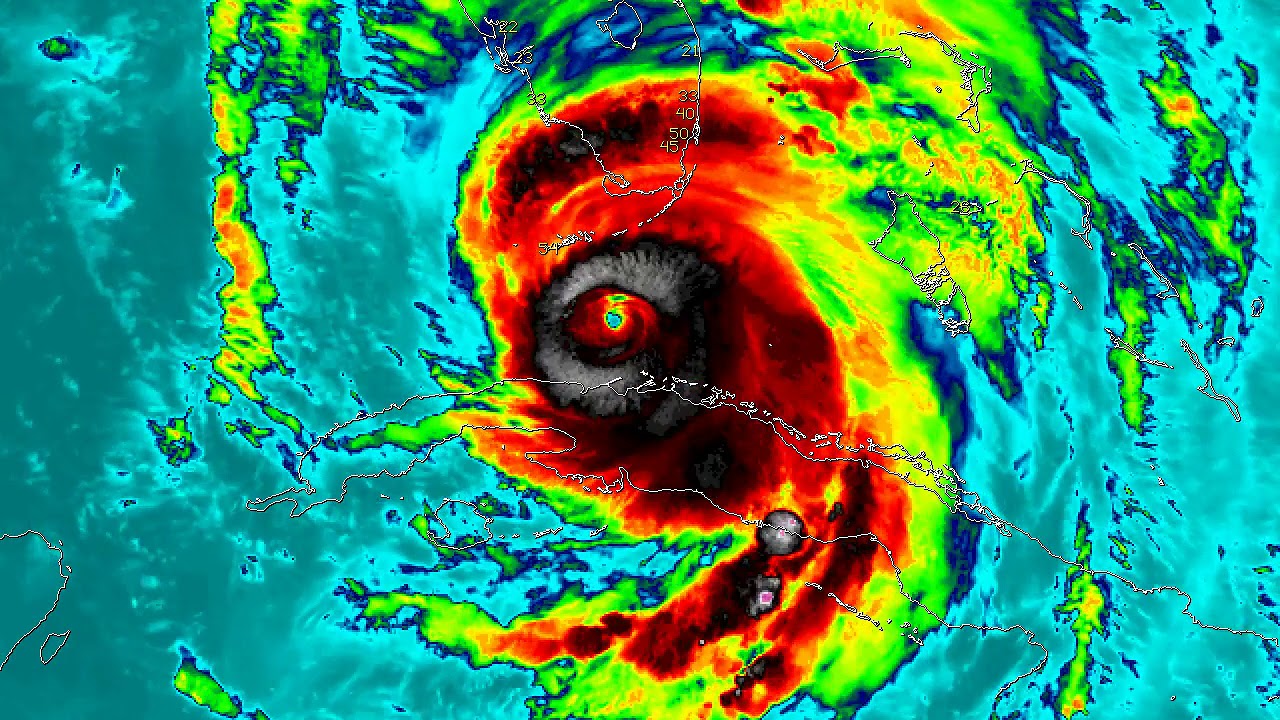 Infrared satellite loop showing Hurricane Irma crossing the Florida ...