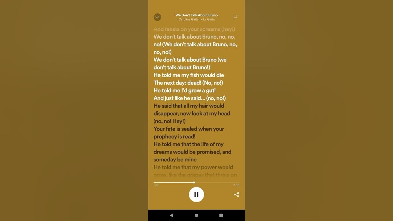 We don't talk about Bruno Song Lyrics.No sound. - YouTube