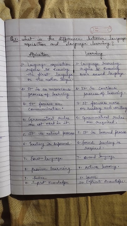 Difference between language acquisition and language learning #bed # ...