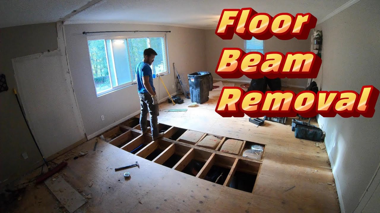 Master Bedroom Renovation Part 3 - Tearing out floor beams - YouTube