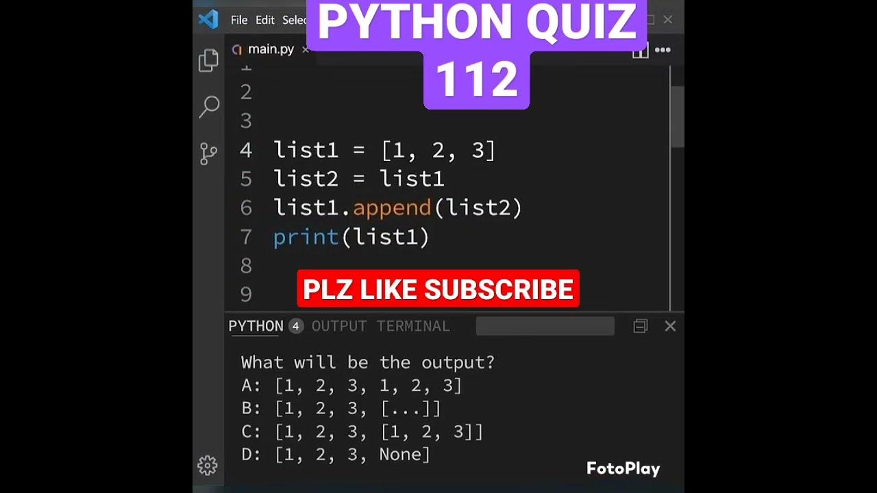 Python Quiz 112 Python Blockchain Ml Pythoncode Iot Ai Php Cod Java
