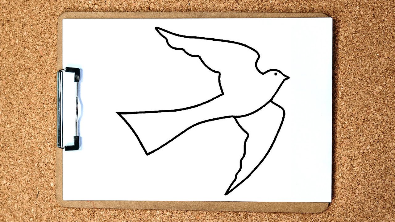 Como Desenhar Um Passaro Voando No Ceu Pássaro Fofo Voando Para