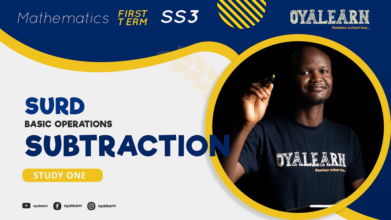 SS 3 | MATHEMATICS | SURD | BASIC OPERATION ON SURD | SUBTRACTION | 1 - YouTube