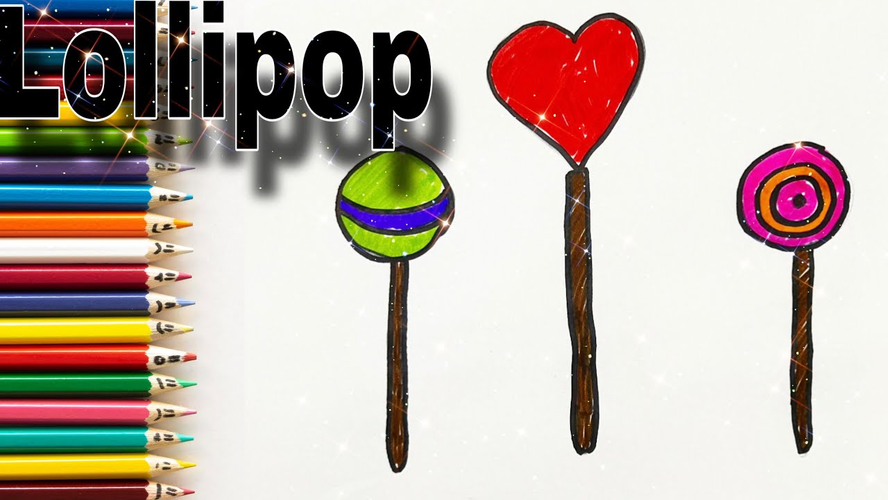 Lollipop Drawing || How To Draw Lollipop Drawing | Lollipop Drawing For ...