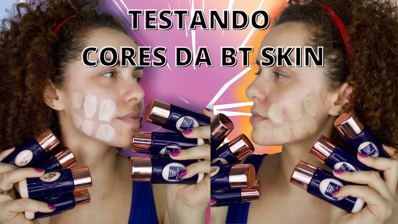 TESTANDO CORES DA BASE BT SKIN / BASE BT SKIN LINHA BRUNA TAVARES - YouTube