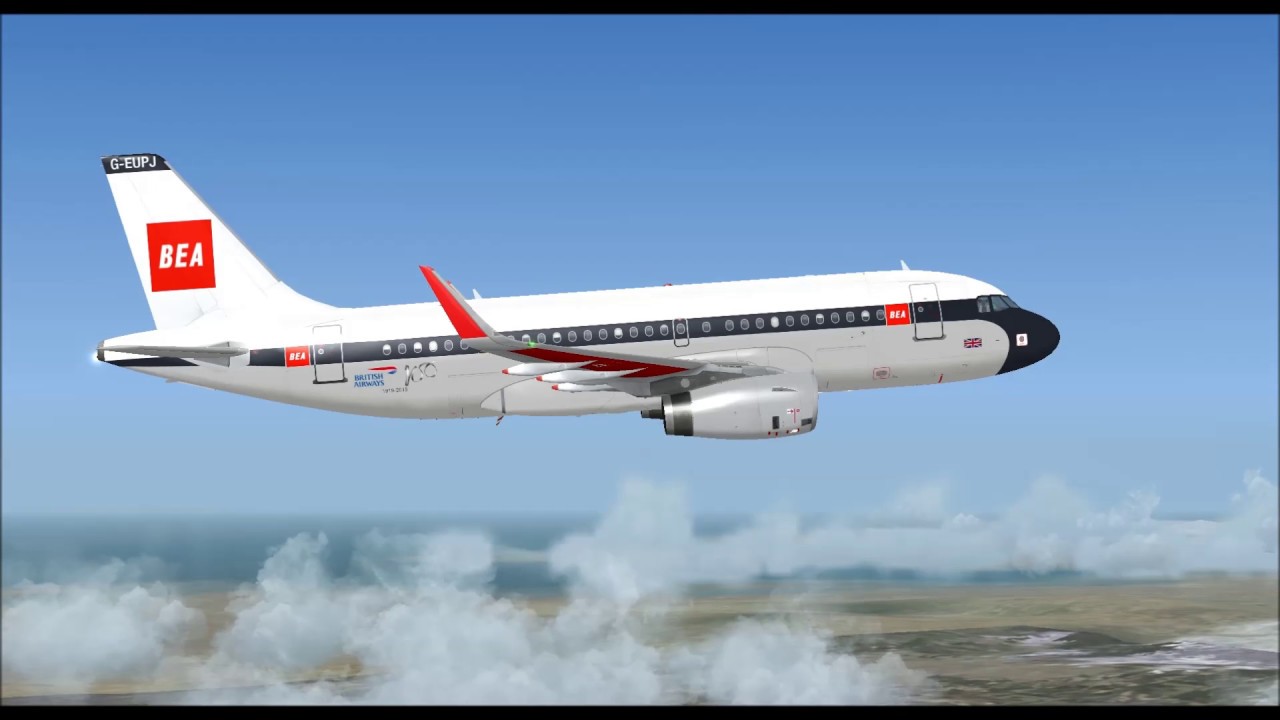 AIRBUS A319 130 SHARKLETS BRITISH AIRWAYS LIVERY BEA 1919 2019 TAKE OFF ...