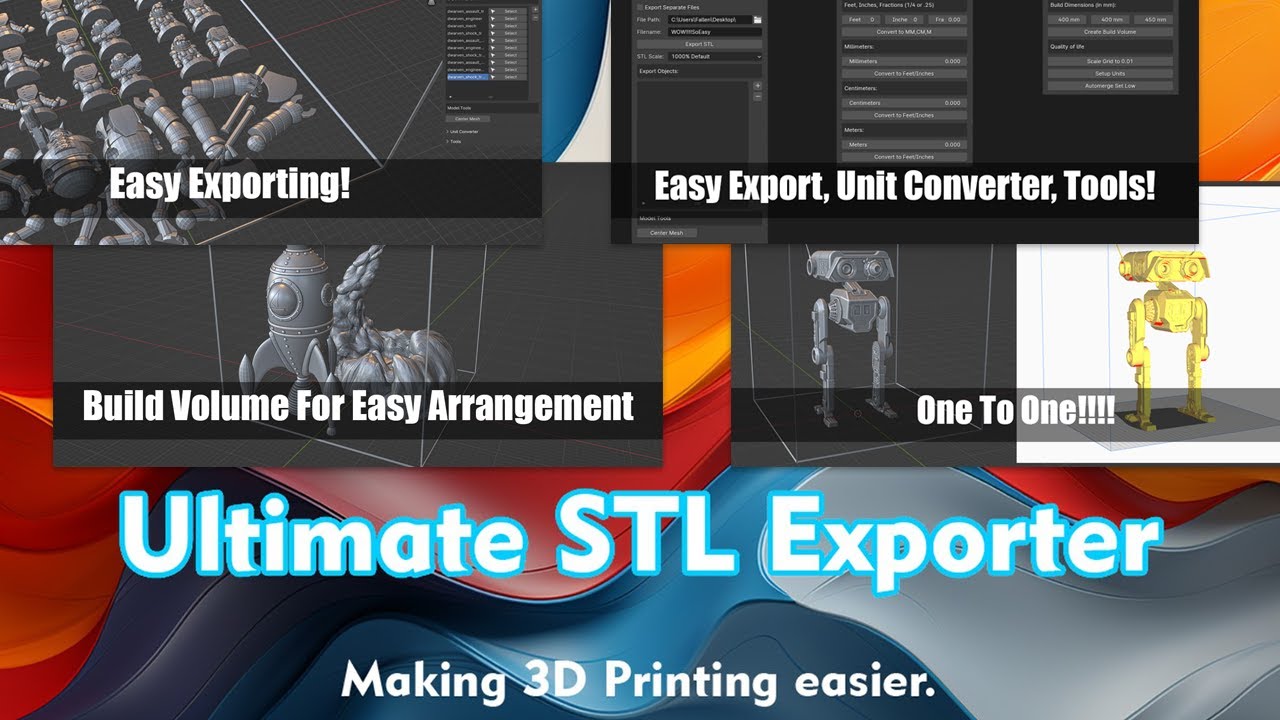 Ultimate STL Export - 3D Printing Made Easy for Blender - YouTube