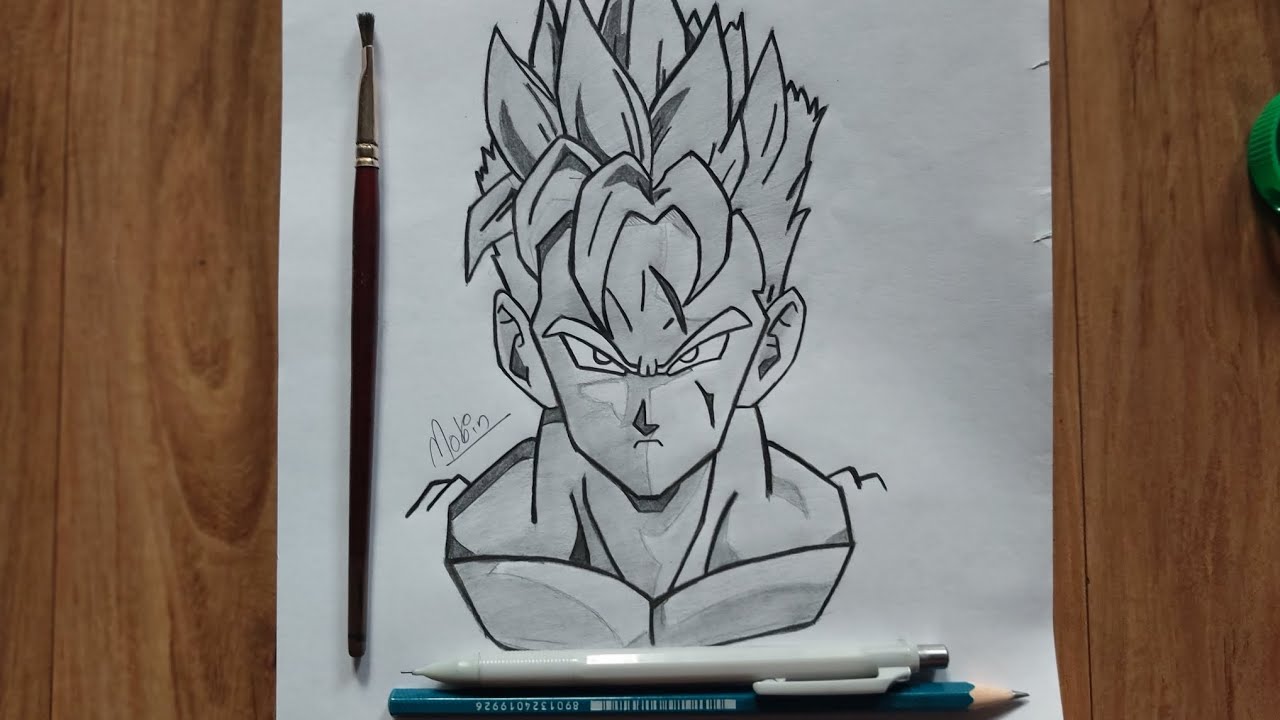 how to draw future gohan||super saiyan|| easy drawing for beginners ...