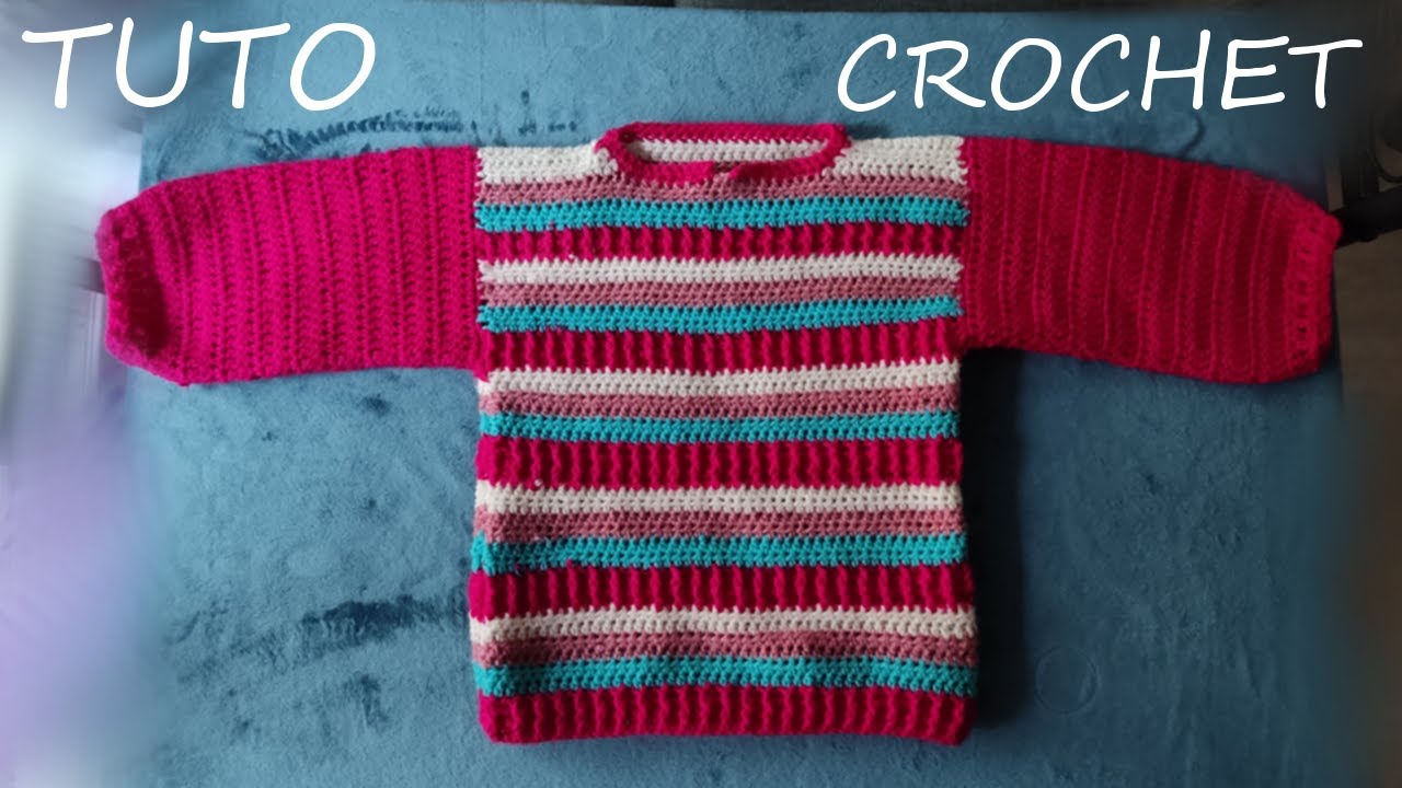 TUTO CROCHET Comment faire un pull enfant - YouTube